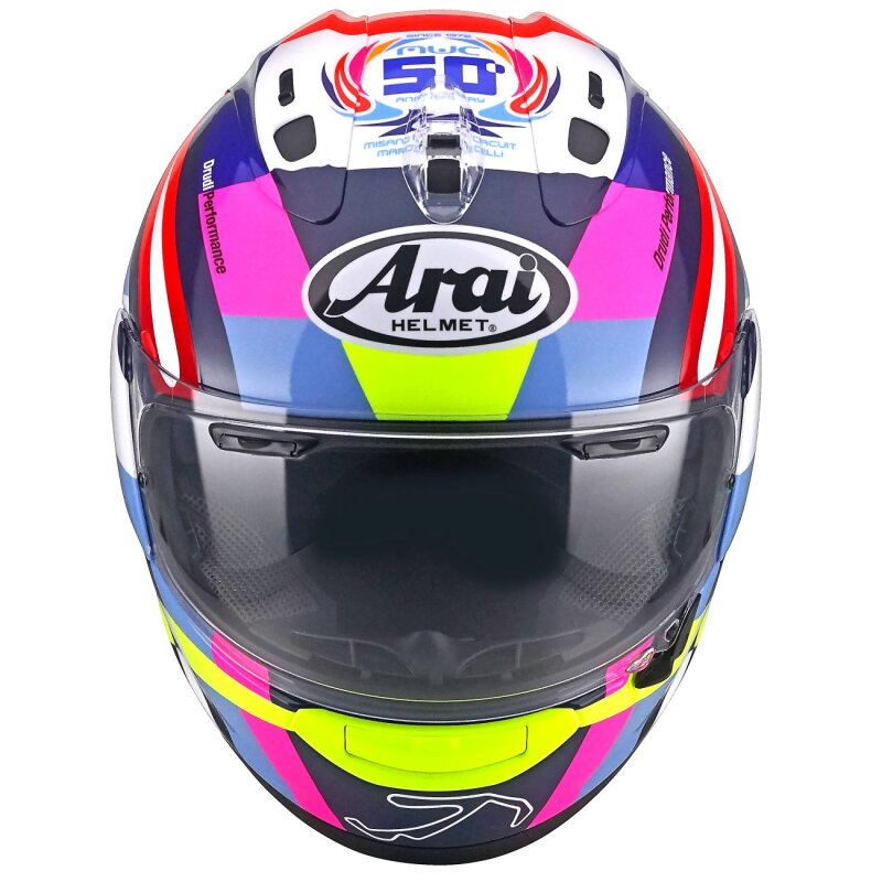 Arai RX-7V Evo Misano MWC Helm blau rot gelb rosa kaufen