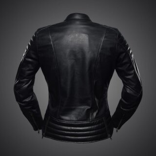 4SR Cool Lady Damen Motorrad Lederjacke schwarz